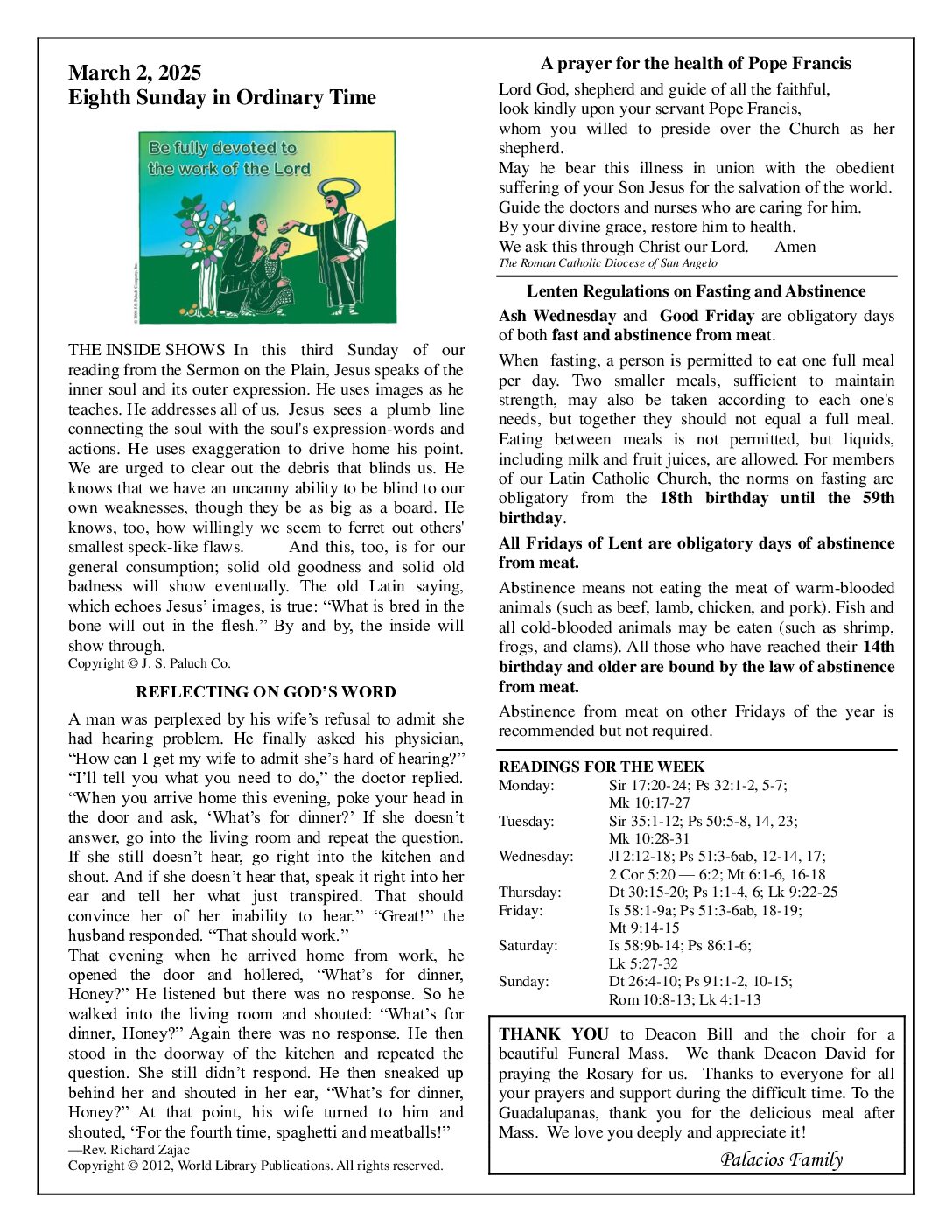 March 2, 2025 Bulletin